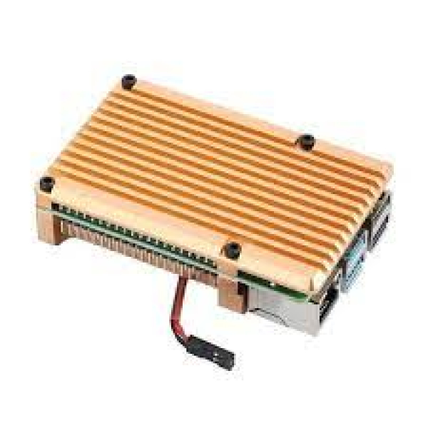 Gold Aluminum Heat Sink Case with Double Fans - Agarwal Electronics
